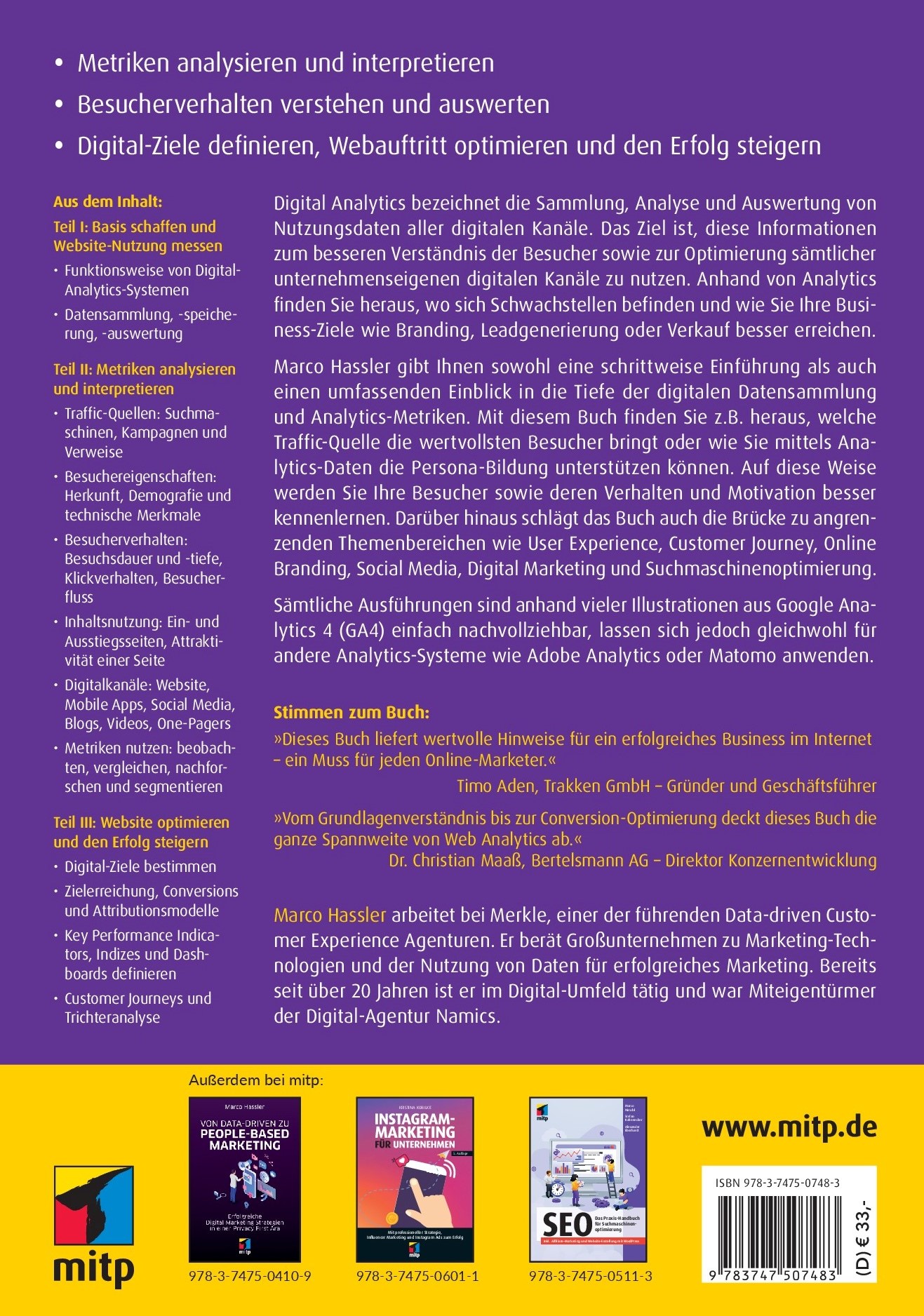 mitp-Verlag | Digital Analytics mit Google Analytics & Co.